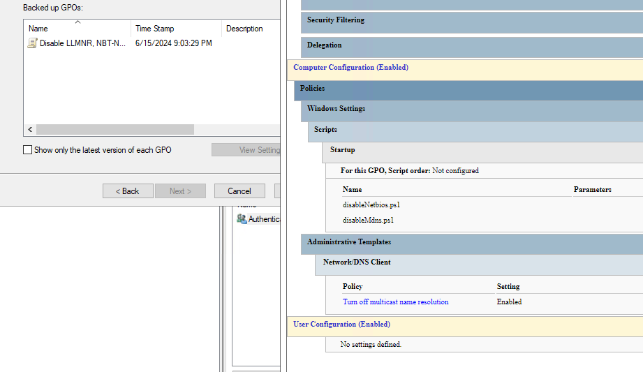 Disable LLMNR via GPO (Together with NBT-NS and MDNS)