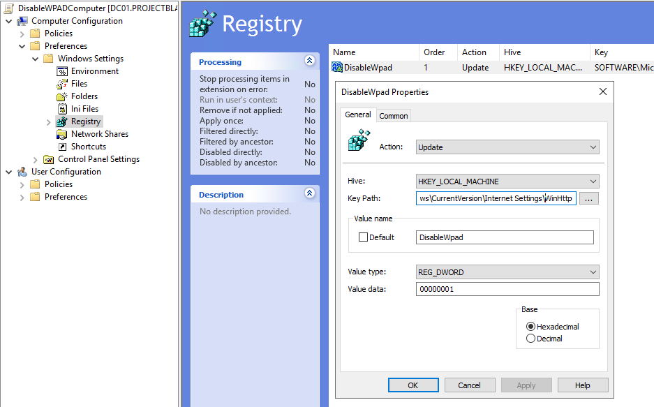 Disable WPAD via GPO (Verified)